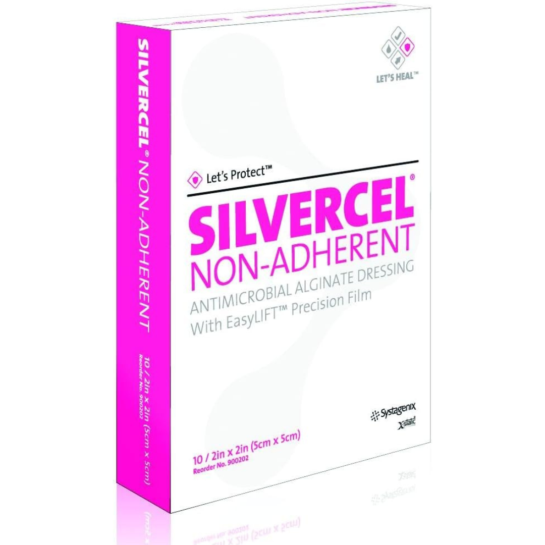 Silvercel Non-Adherent Antimicrobial Alginate Dressing, 2 X 2in, Box o ...
