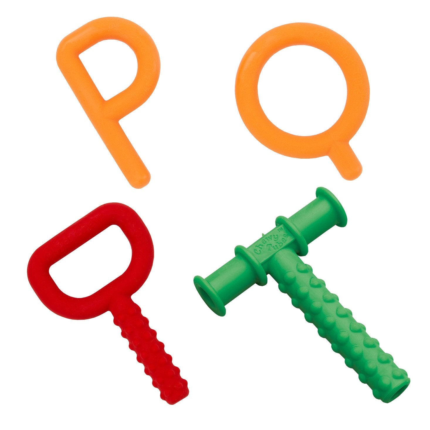 Chewy Tubes P's & Q's, Super Chew Red and Teether Green Set – HPMS, Inc ...